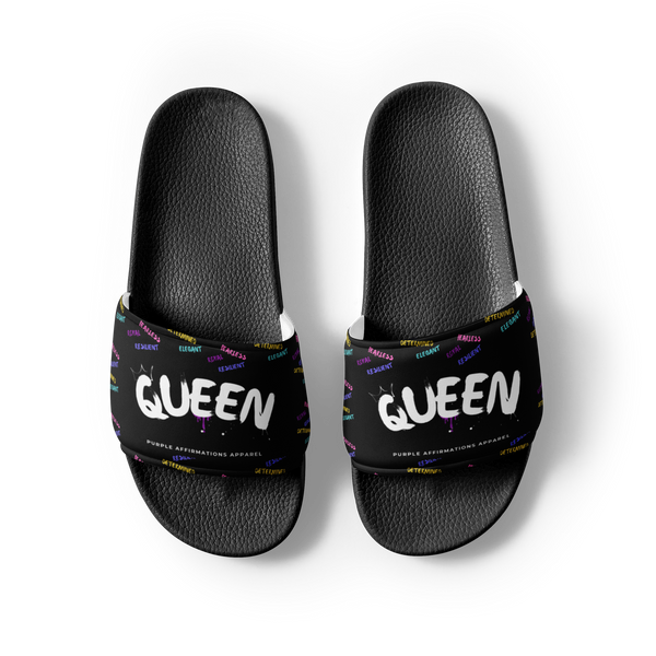 Queen Characteristics - Women's Slides - Purple Affirmations Apparel