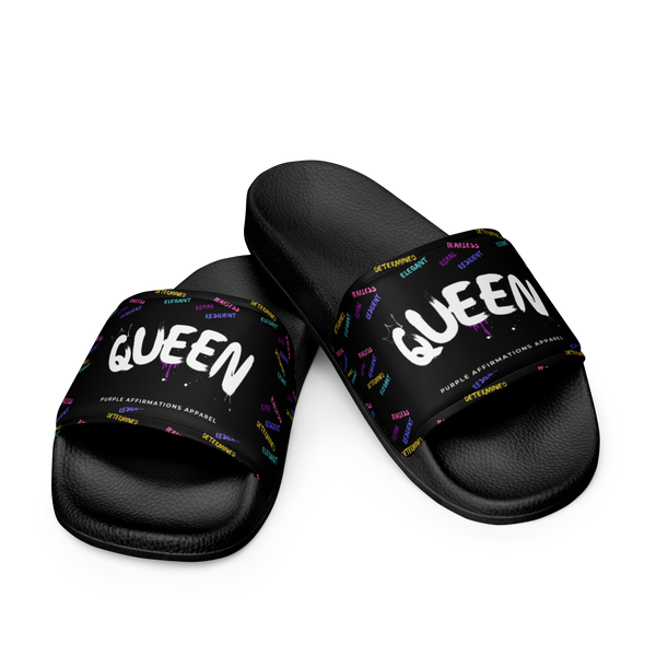 Queen Characteristics - Women's Slides - Purple Affirmations Apparel